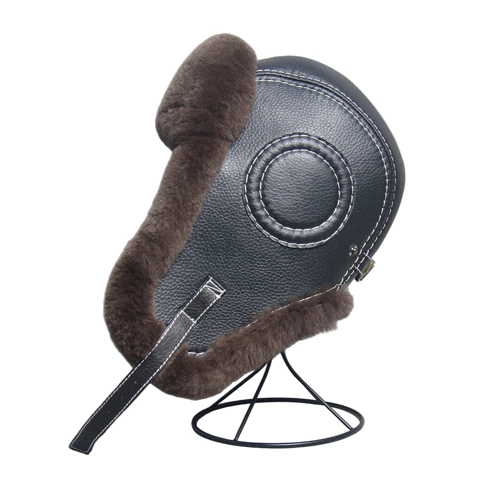 Anchorage Winter Genuine Leather Bomber Hat | Shearling Aviator Trapper ...