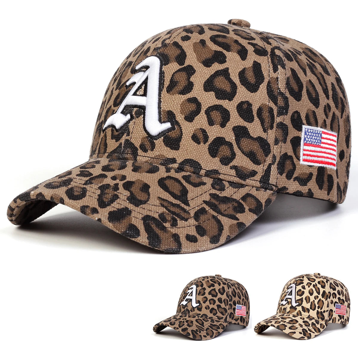 Austin USA Leopard Print Baseball Cap | Embroidered Streetwear ...