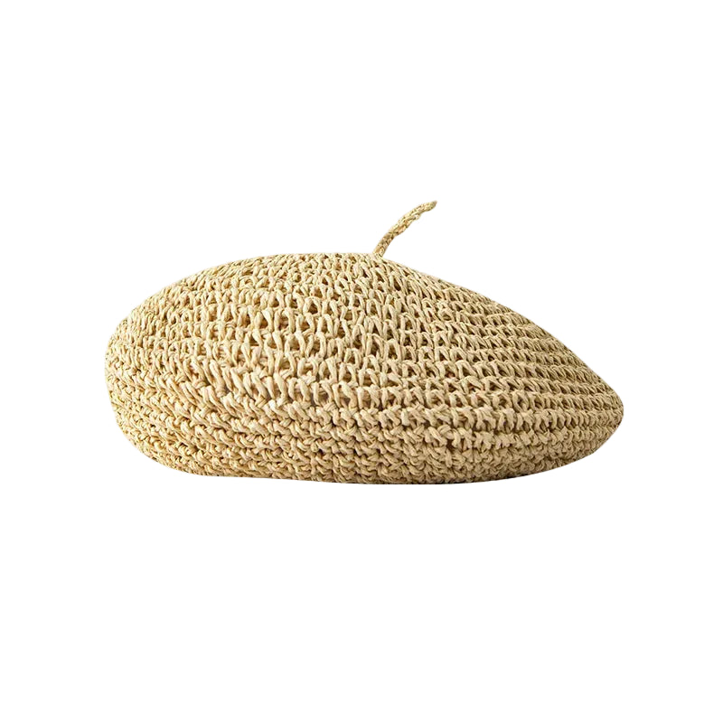 Aveiro Summer Straw Beret | French Classic Minimal Hat – Ghelter