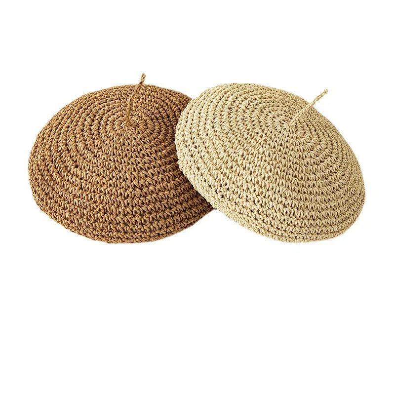 Aveiro Summer Straw Beret | French Classic Minimal Hat – Ghelter