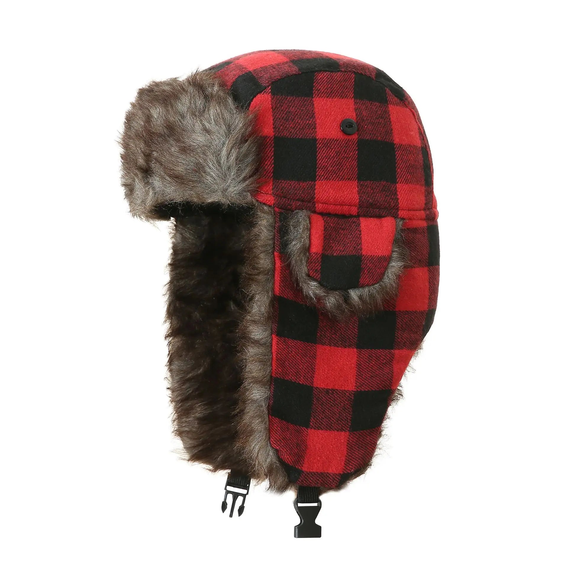 Drammen Winter Plaid Trapper Bomber Hat | Streetwear Warm Headwear ...