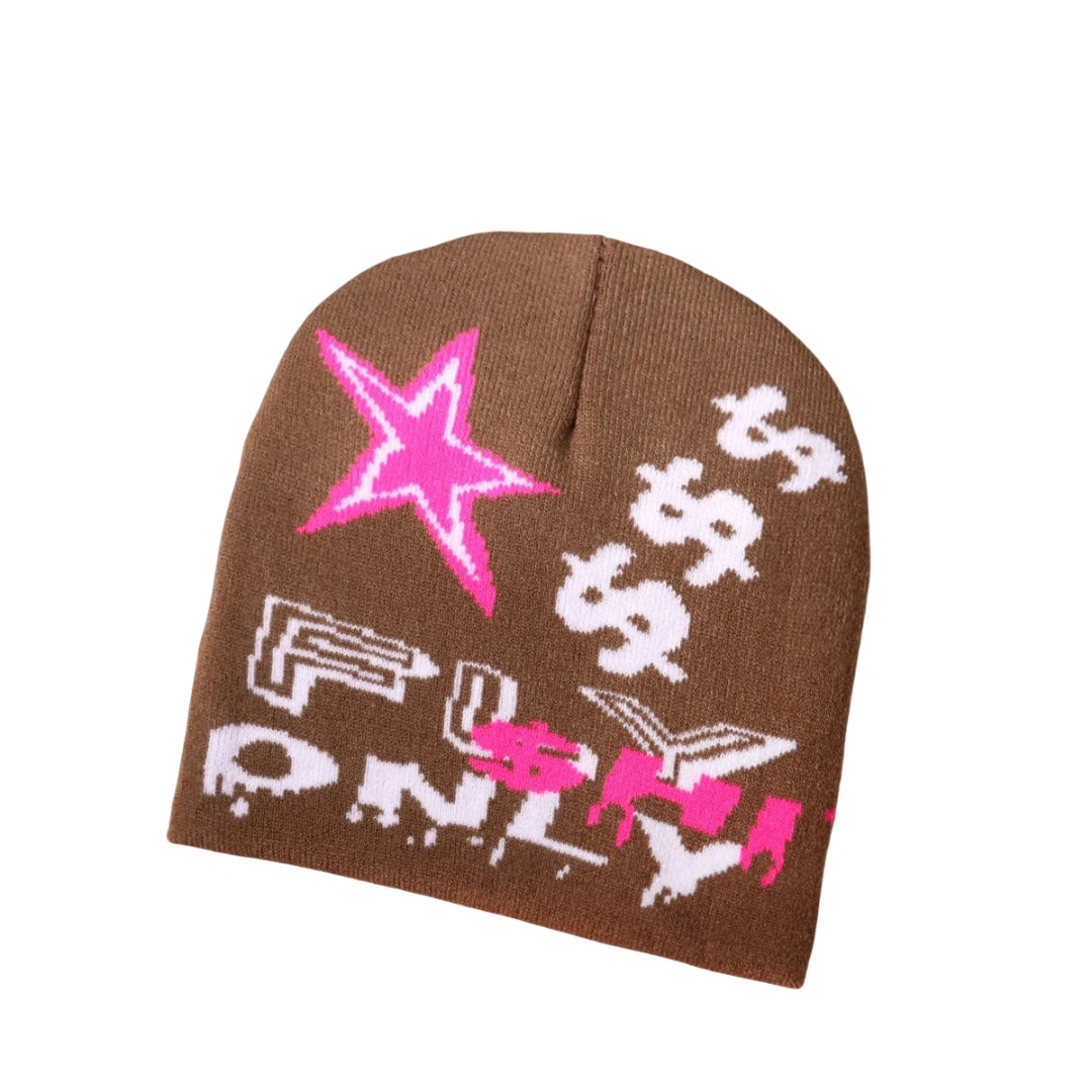 Fly Only Stars Knitted Beanie | Cosmic Money Pop Warm Hat – Ghelter