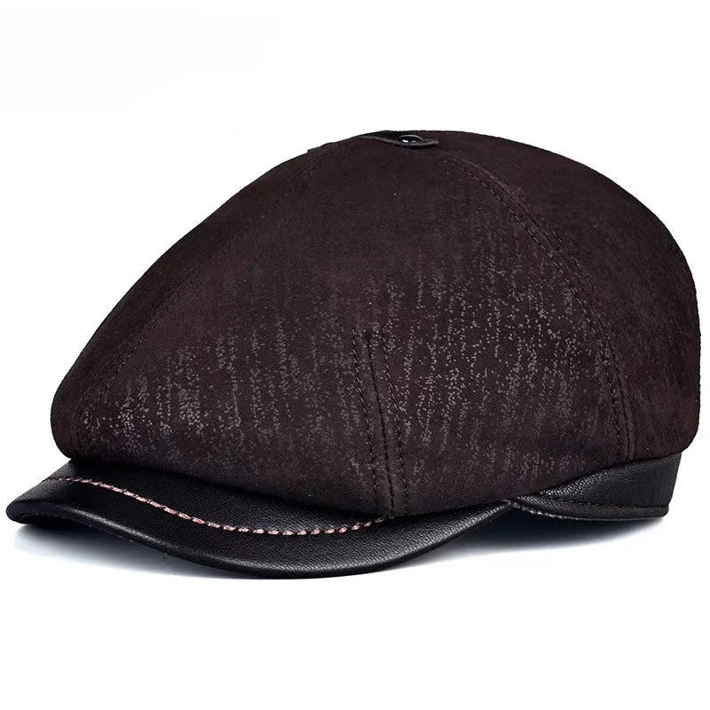 Missouri Genuine Leather Newsboy Cap | Vintage Bakerboy Hat – Ghelter