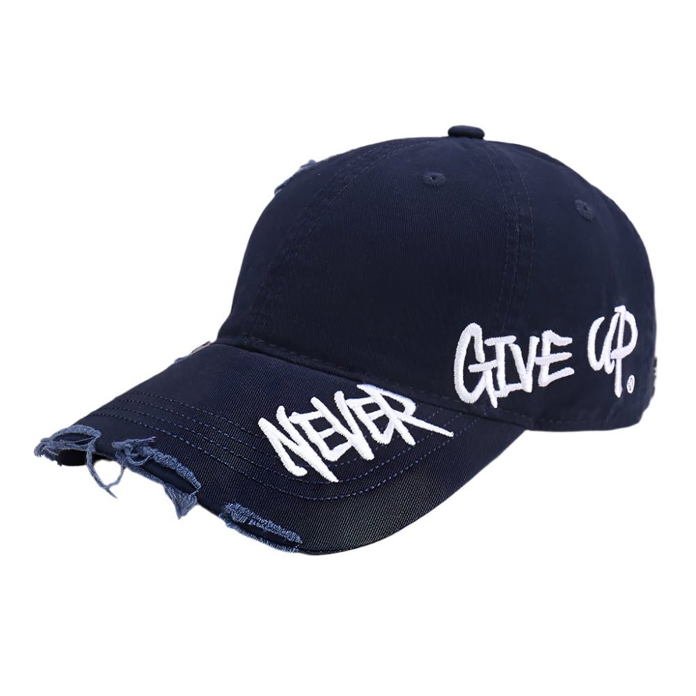 Never Give Up Scratched Baseball Cap | Inspirational Distressed Dad Hat ...