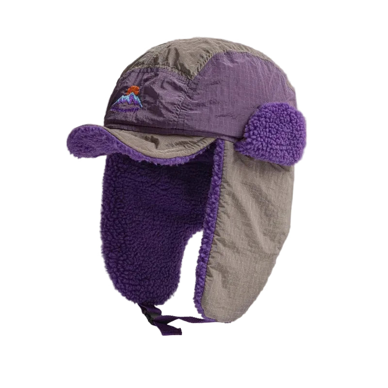 Northern Sunset Winter Patchwork Bomber Hat | Vintage Outdoor Warm Hat ...