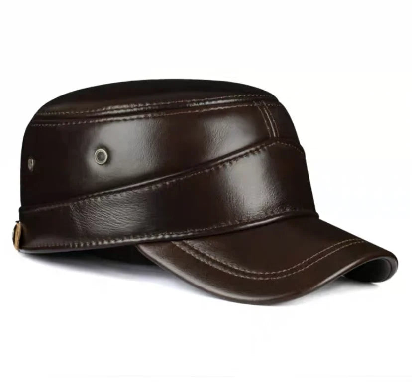 Wilfred Genuine Leather Army Cap | Classic Vintage Military Hat – Ghelter