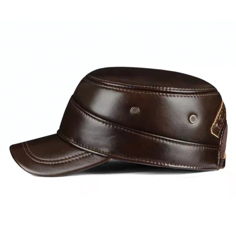 Wilfred Genuine Leather Army Cap | Classic Vintage Military Hat – Ghelter