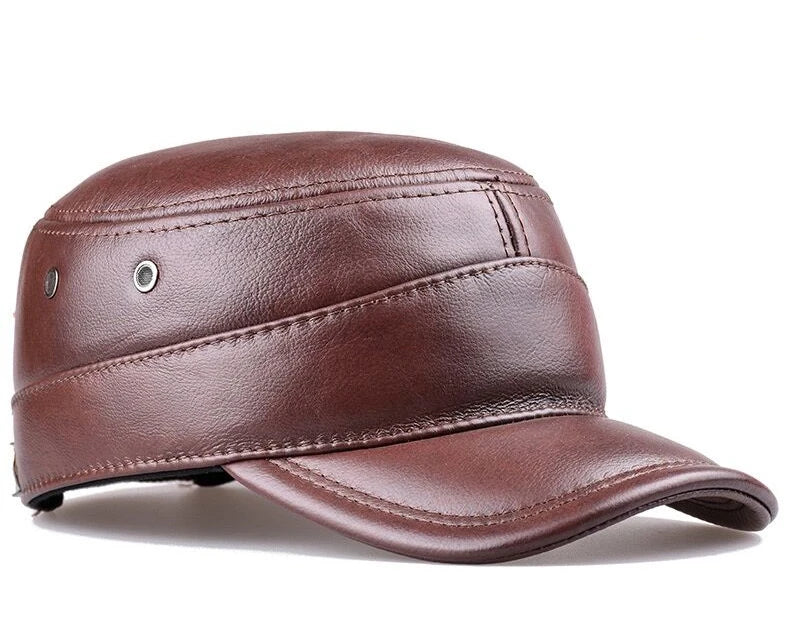Wilfred Genuine Leather Army Cap | Classic Vintage Military Hat – Ghelter