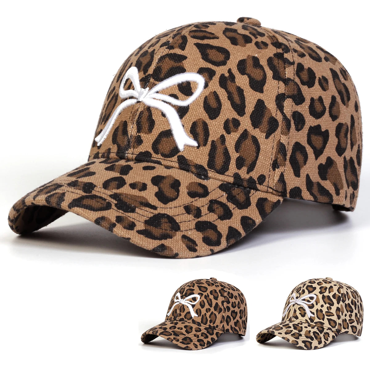 The Ribbon Leopard Print Baseball Cap | Embroidered Adjustable Hat ...