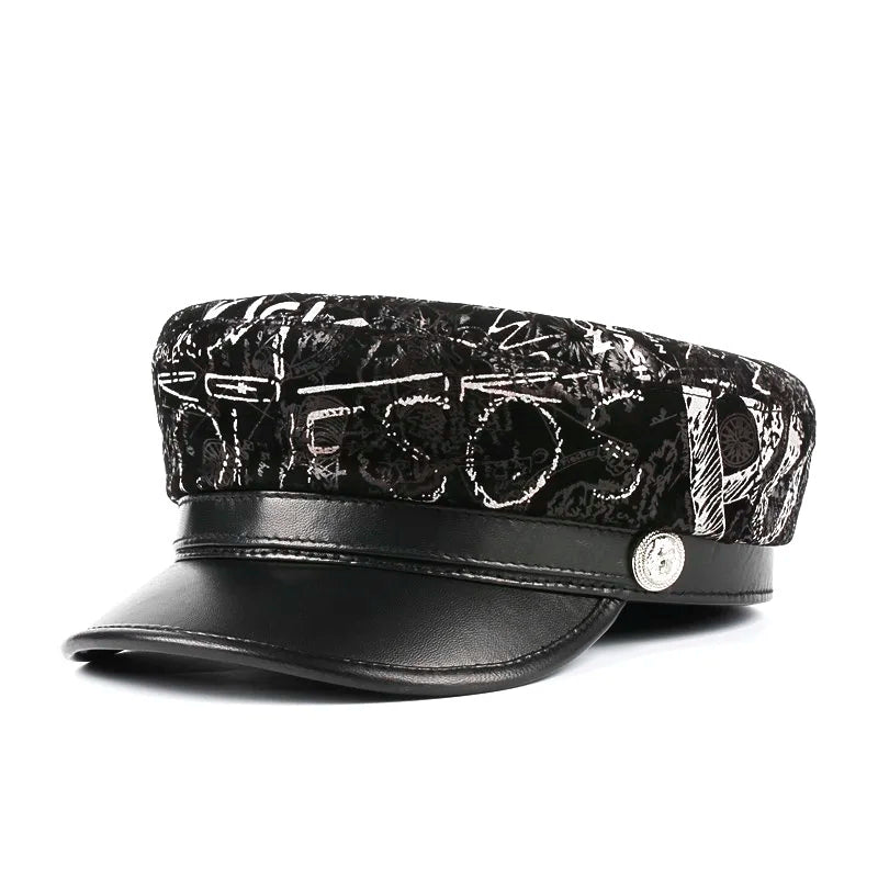 Vancouver Graffiti Genuine Leather Sailor Cap | Urban Fiddler Breton ...