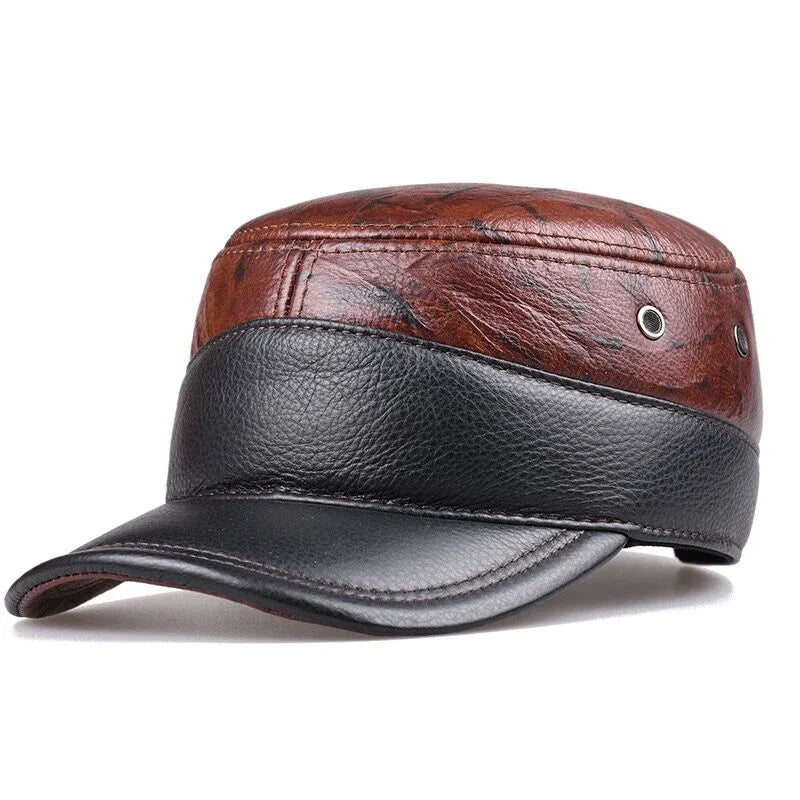 Wilfred Genuine Leather Army Cap | Classic Vintage Military Hat – Ghelter