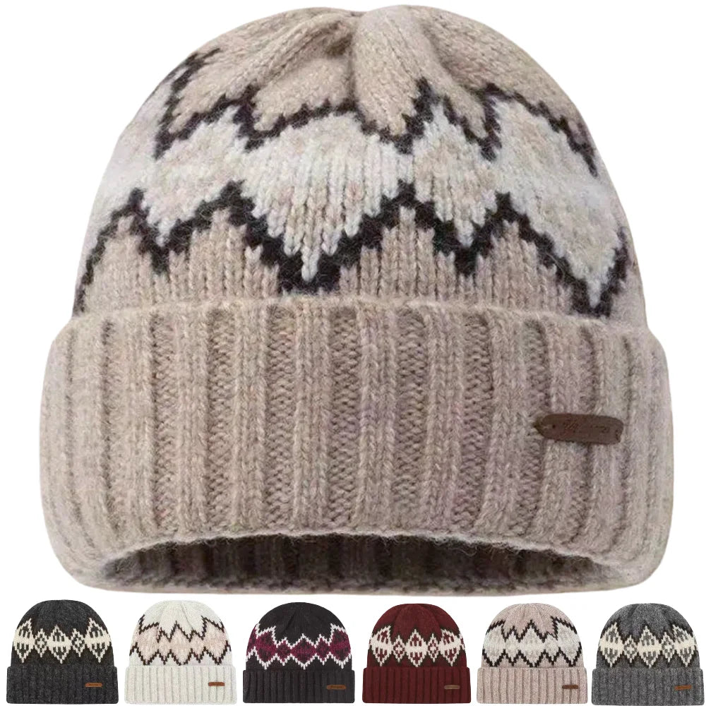 Wisconsin Winter Knitted Rhombuses Beanie | Nordic Cozy Warm Hat – Ghelter